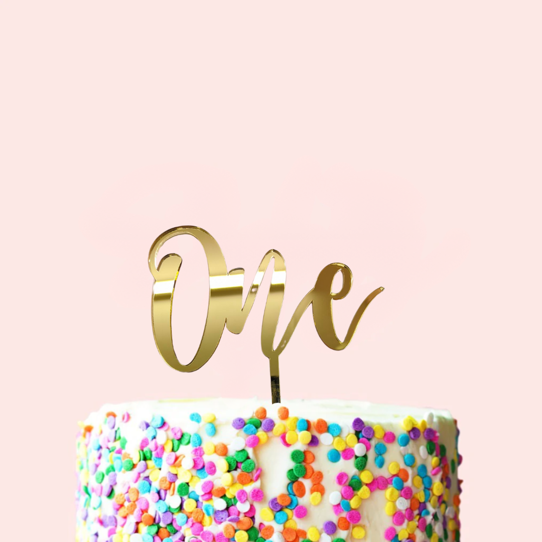 Etched One Cake Topper - Juliet Font — Cake Tinz n' Thingz