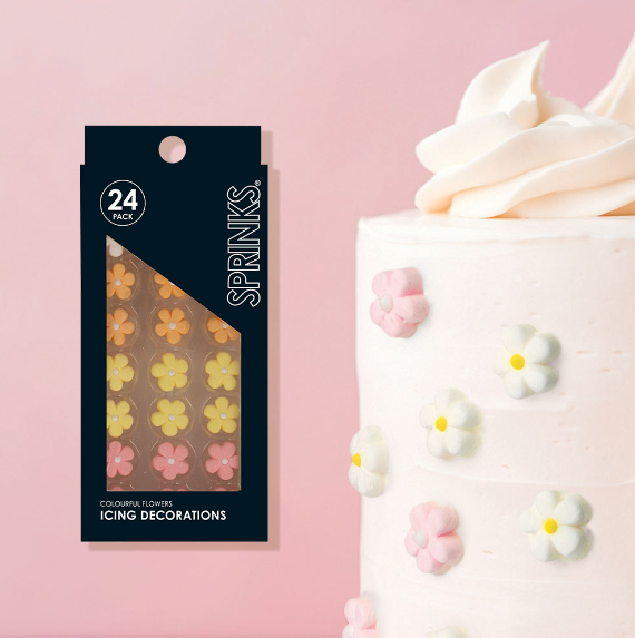 Sprinks Icing Decorations - Colourful Flowers 24 Pieces — Cake Tinz n ...