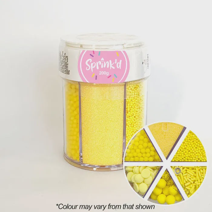 Sprink'd Yellow Sprinkle Mix Jar 200g — Cake Tinz n' Thingz