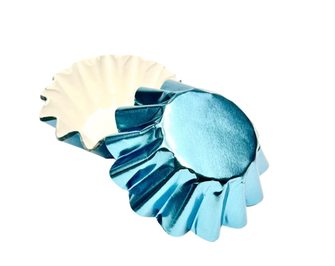 More Cuppies Powder Puff Blue Foil 24pk — Cake Tinz n' Thingz